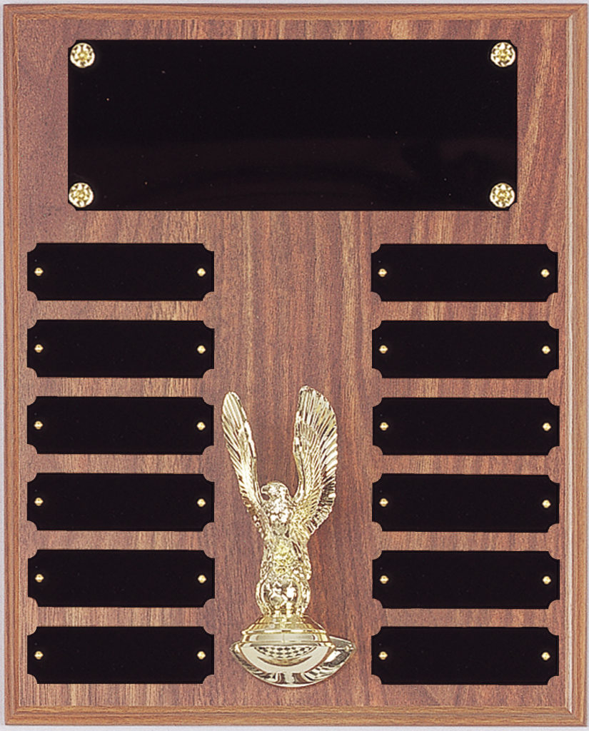 (M)P1061 Perpetual Plaque Walnut 10.5 X 13″ w/ 12 Black Plate - Alpha ...